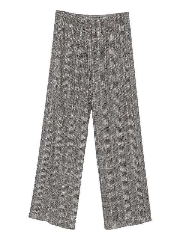 Ermanno Scervino Checked Wide Leg Trousers - Grey
