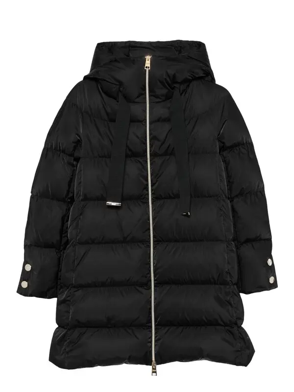 Herno A-shape Satin Down Jacket - Black