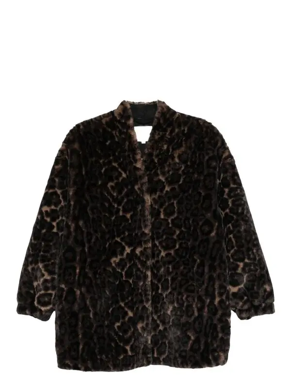 Apparis Jane Faux Fur Leopard Print Coat - Multi