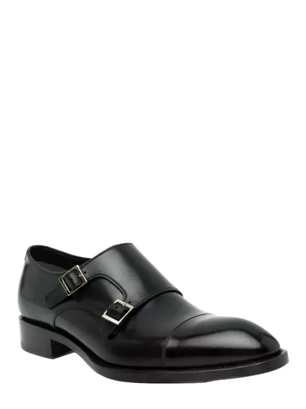 TOM FORD Vincent Double Monk Strap Loafers - Black