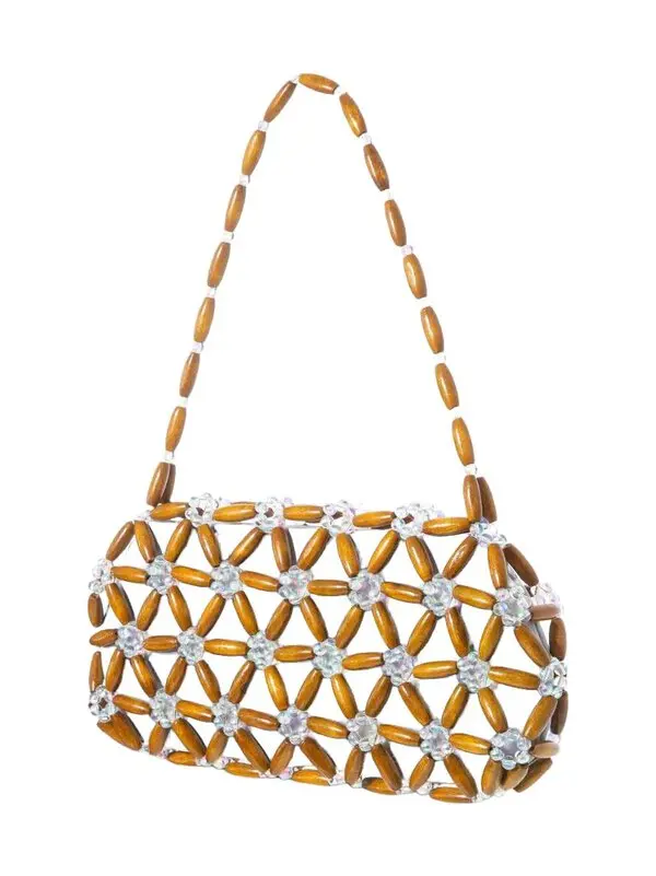 0711 TBILISI Tebea Beaded Satchel Bag - Brown