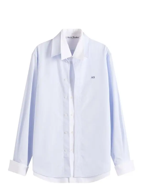 Acne Studios Sont Poplin Long Sleeve Shirt - Blue/white