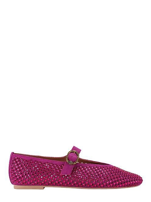 Kurt Geiger Mayfair Gem Suede Ballet Flats - Fuchsia
