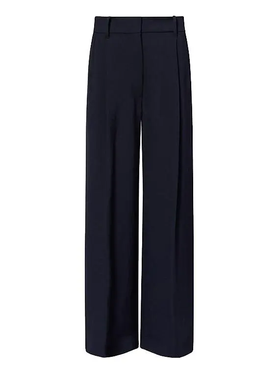 Galvan Roman Wide-leg Twill Trousers - Midnight