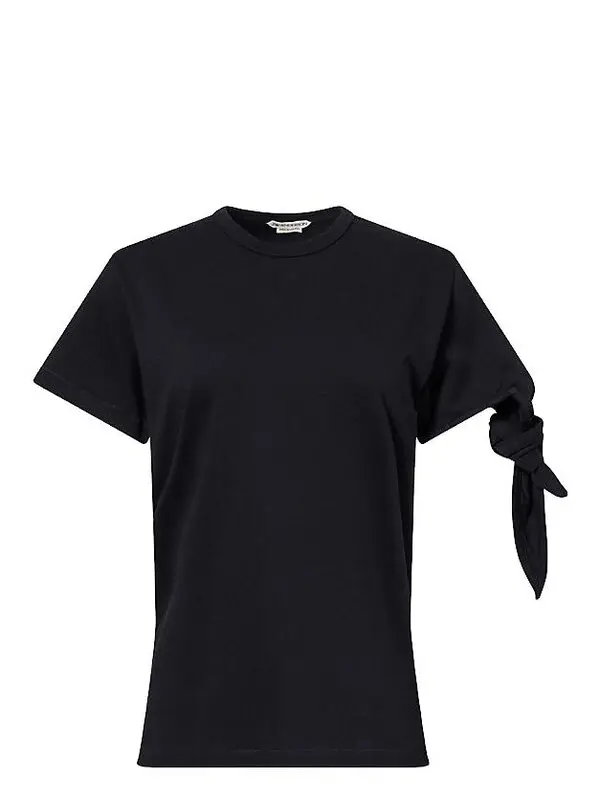 JW Anderson Sleeve Knot Brand-logo Cotton T-shirt - Black