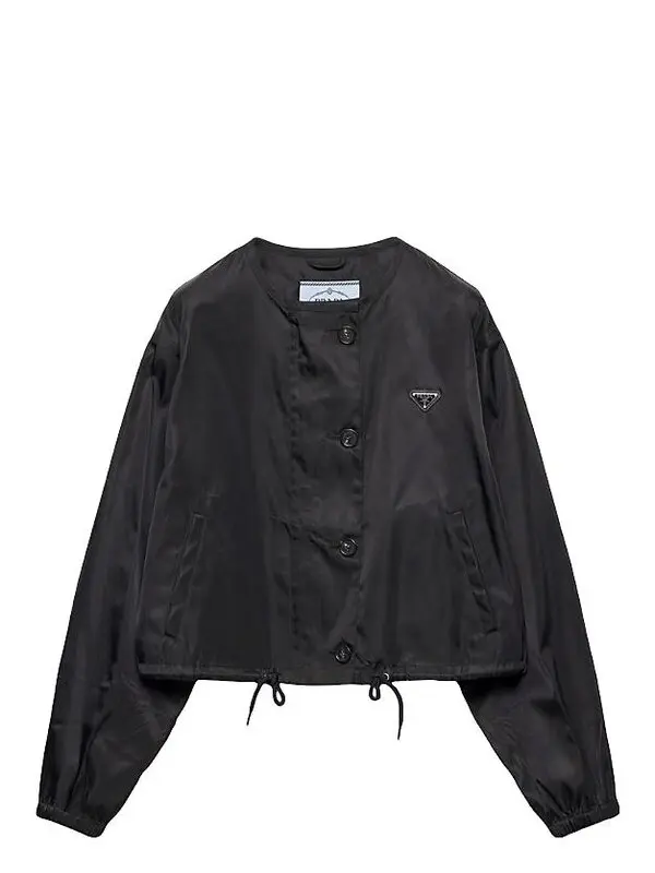 Prada Re-nylon Cropped Blouson Jacket - Black