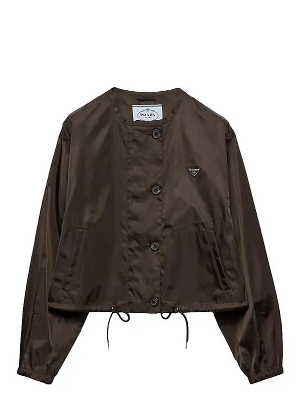 Prada Re-nylon Cropped Blouson Jacket - Brown