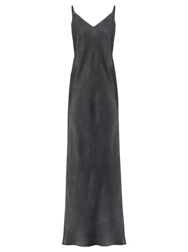 Pinko Satin-finish V-neck Maxi Dress - Grey