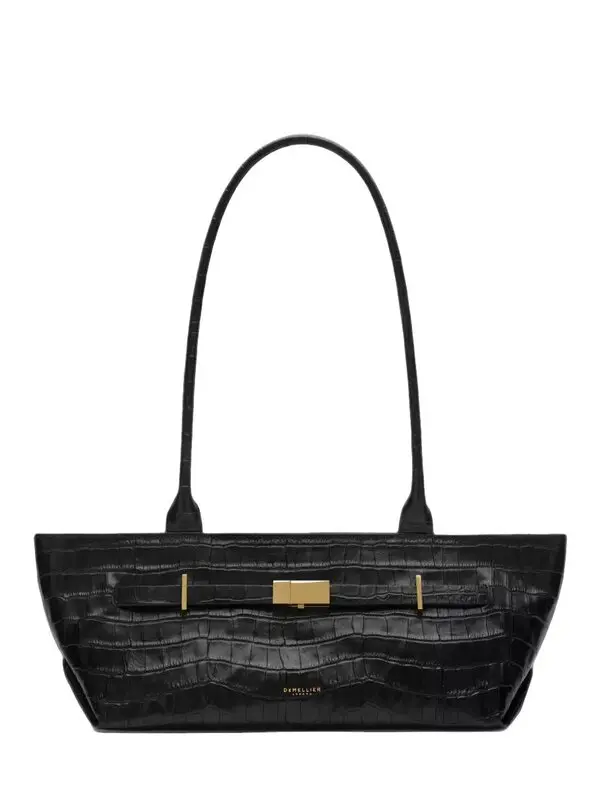 DEMELLIER Croc-effect Shoulder Bag - Black