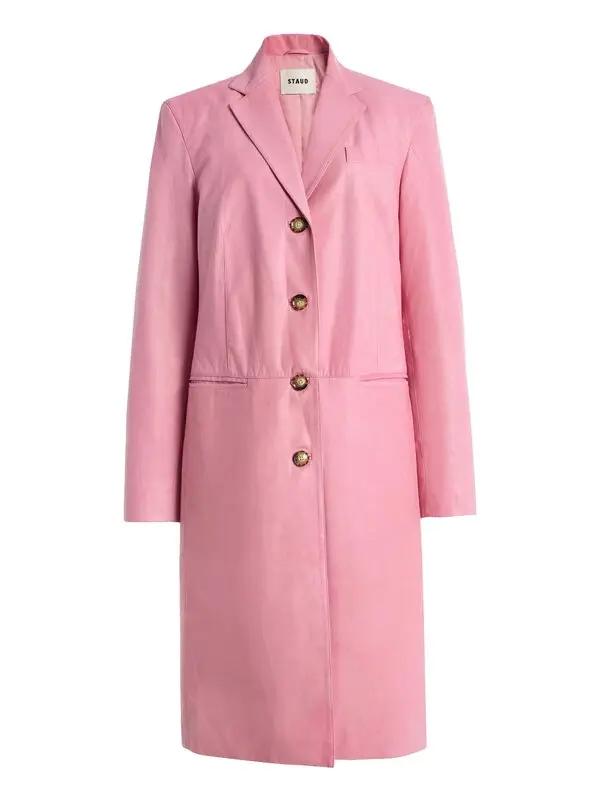 Staud Wyatt Leather Coat - Pink