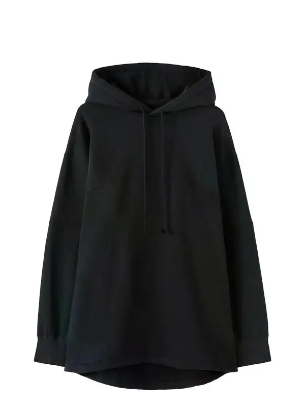 JIL SANDER Logo-embroidered Cotton Hoodie - Black