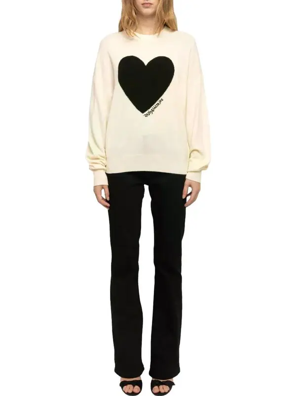 Zadig&Voltaire Gaby Heart Intarsia Sweater - Neutrals