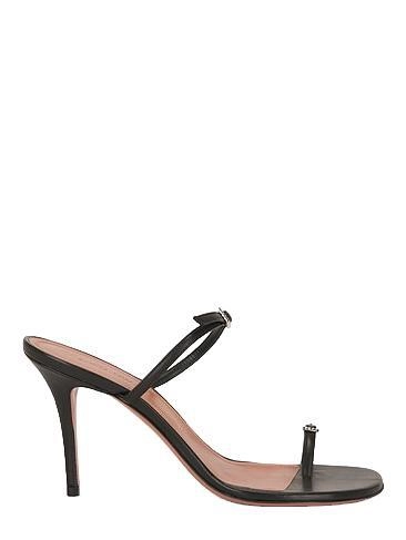 Amina Muaddi Adut 90 Thong Sandal With Crystal Embellishments - Black