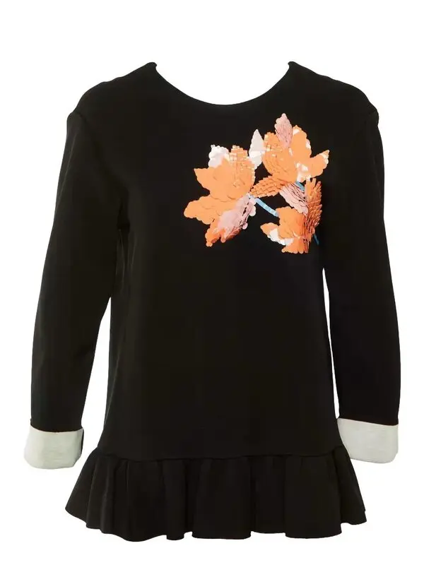 Marni Sequin Embellished Ruffled Blouse - Black