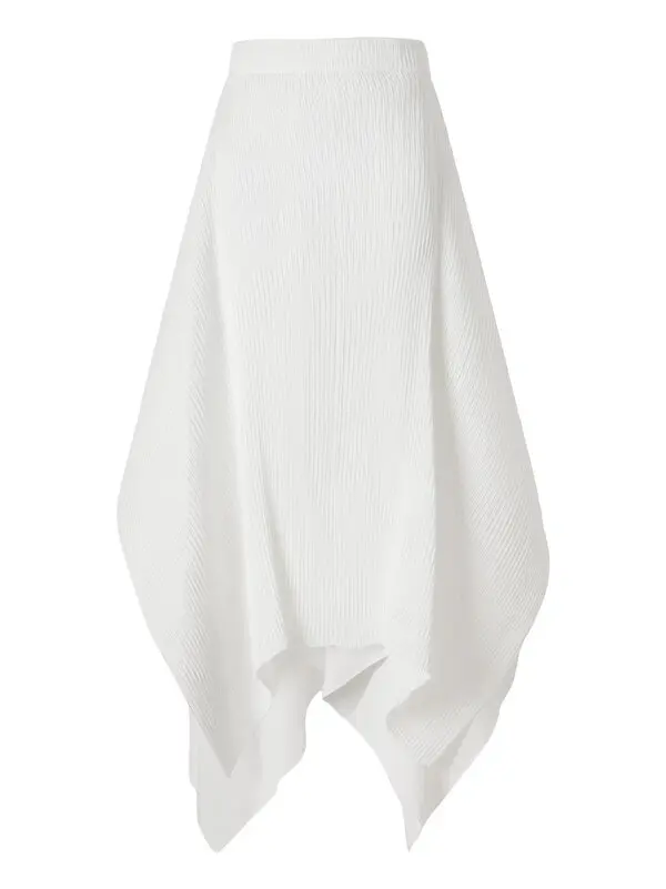 JW Anderson Asymmetric Plissè-crepe Midi Skirt - White