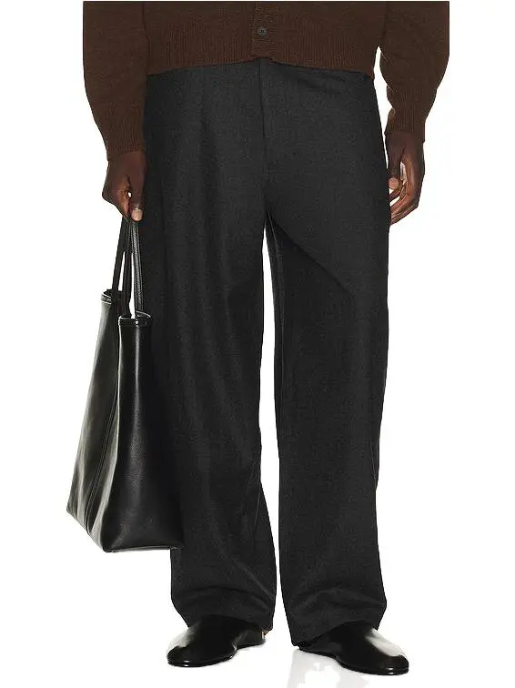 LE17SEPTEMBRE Wool Curved Trousers - Black