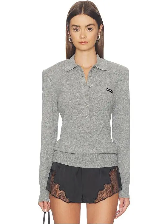 ROTATE BY BIRGER CHRISTENSEN Wool Longleeve Polo In . Also - Grey