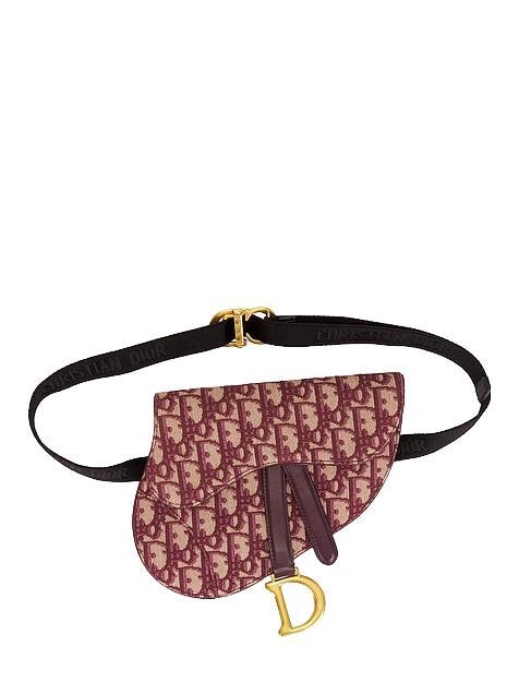 FWRD RENEW Dior Trotter Oblique Saddle Belt Bag - Red