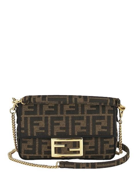 FWRD RENEW Fendi Mini Ff 1974 Baguette Shoulder Bag - Brown