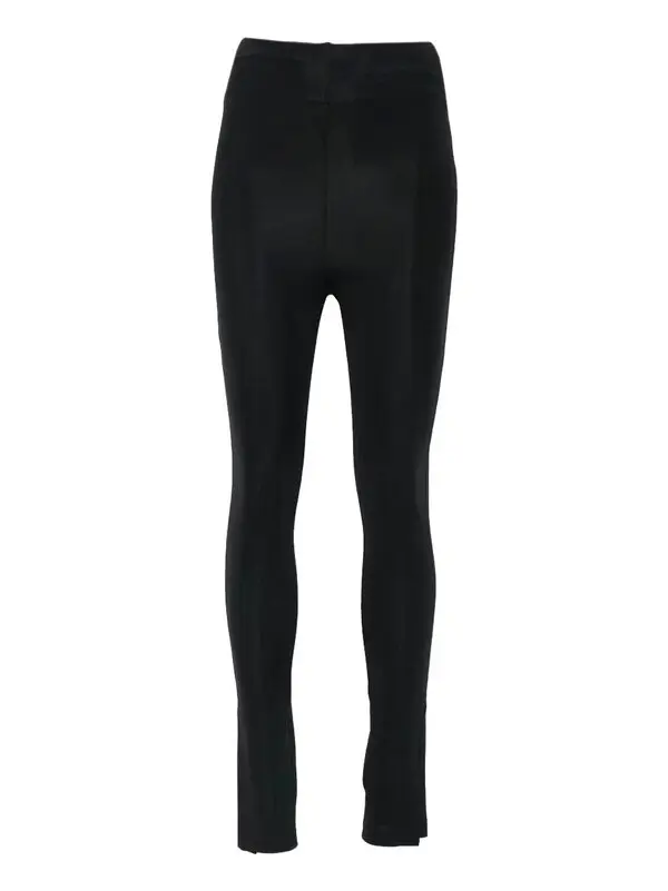 PARLOR Side-slit Slim-fit Trousers - Black