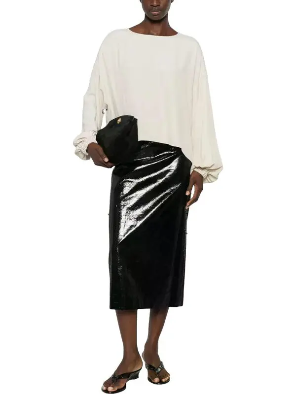 DRYKORN Gathered Cuff Boat-neck Blouse - Neutrals