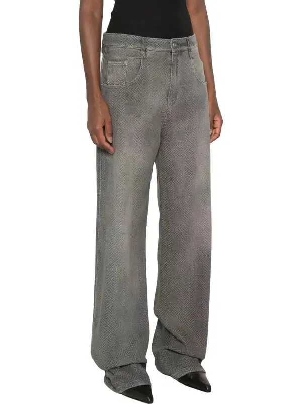 Ermanno Scervino Geometric-pattern Wide-leg Jeans - Grey