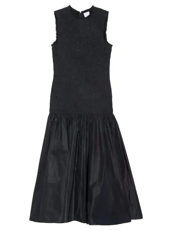 PATOU Shirred Flared Maxi Dress - Black