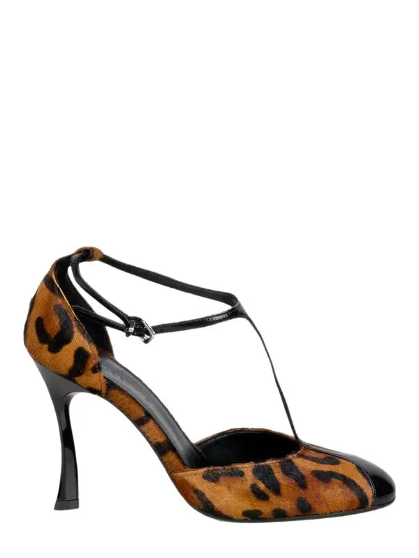 CHANTAL Leopard-print T-bar Pumps - Brown