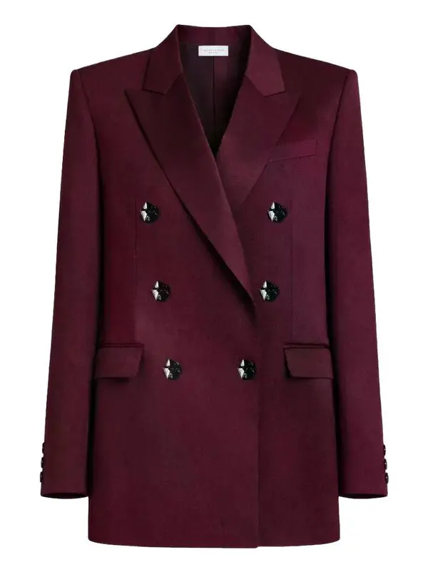 VIOLANTE NESSI Double-breasted Wool Blazer - Red