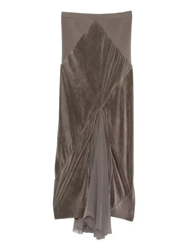 Rick Owens Panelled Midi Skirt - Grey