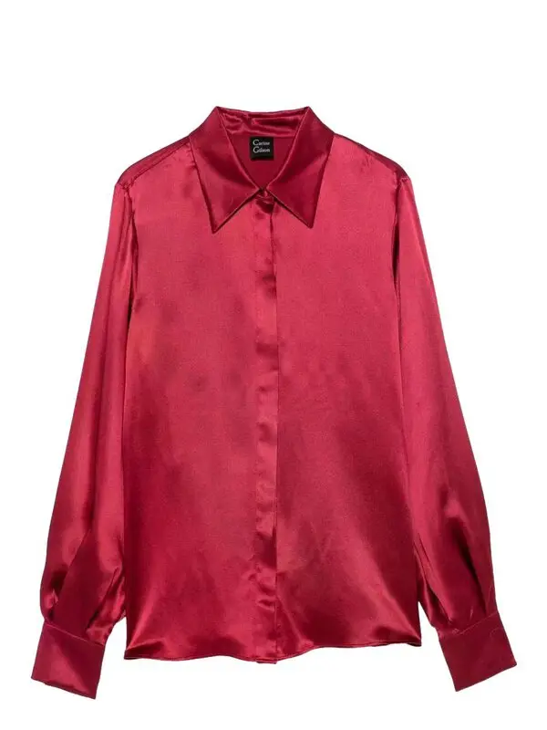 Carine Gilson Silk Balloon-sleeve Shirt - Red