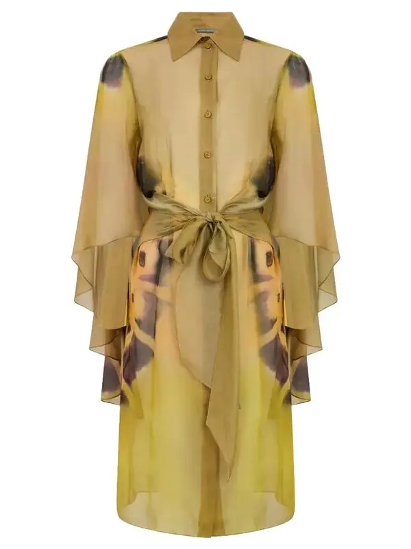 Alberta Ferretti Belted Mini Dress - Yellow