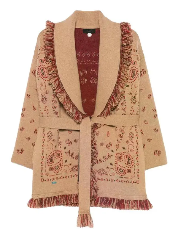 Alanui Bandana Print Cardigan - Neutrals