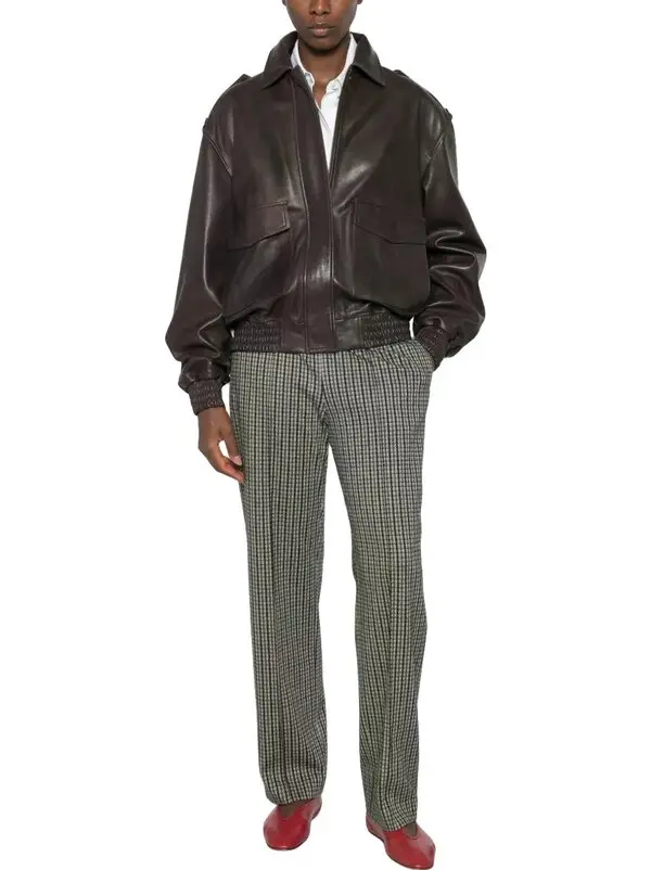 Fabiana Filippi Check-pattern Straight-leg Trousers - Grey
