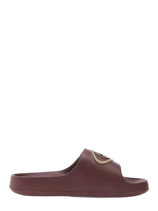 Adidas Adilette Slides With Logo Patch - Brown