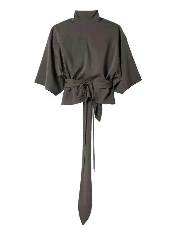 Jacquemus High Neck Tie-waist Top - Grey