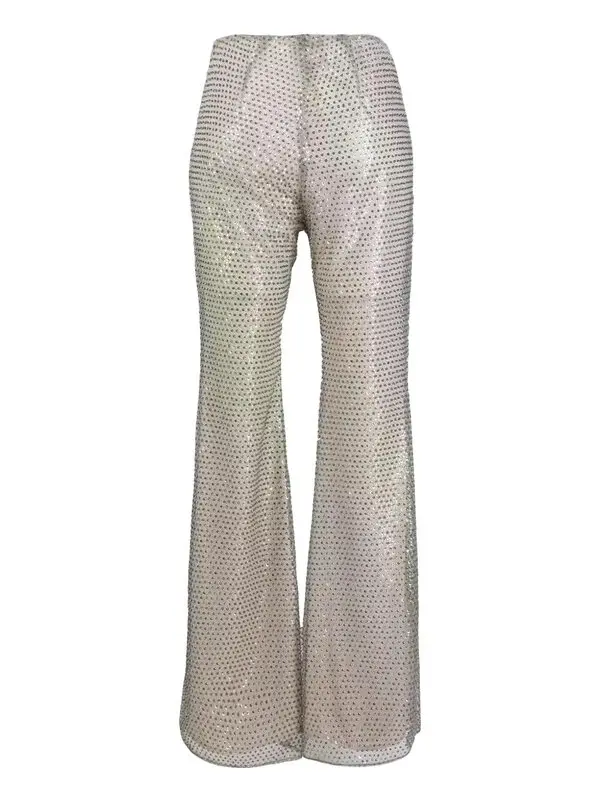 SEMICOUTURE Mid-rise Sequin Flared Trousers - Neutrals