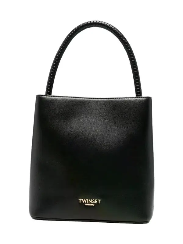 TWINSET Logo Plaque Top-handle Tote Bag - Black