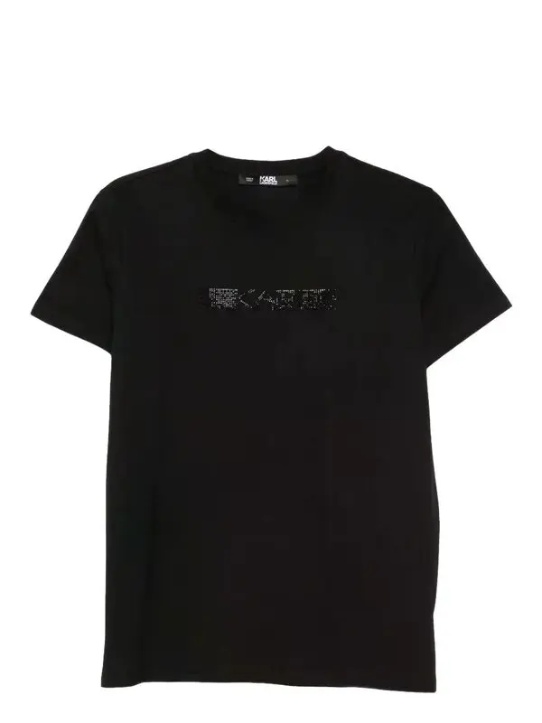 Karl Lagerfeld Rhinestone Logo T-shirt - Black
