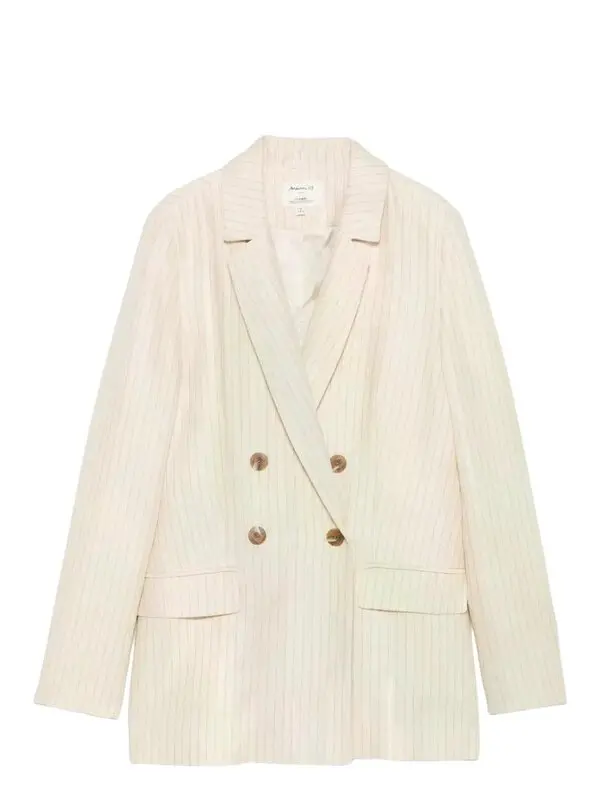MAISON123 Florine Pinstripe Double-breasted Blazer - Neutrals
