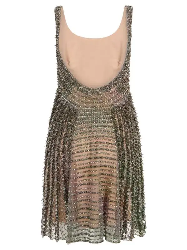 Alberta Ferretti Sequin Embellished Mini Dress - Silver