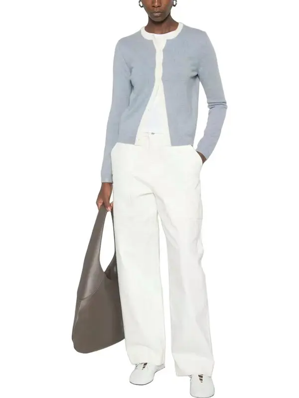 Eric Bompard Contrasting-trim Button-sleeve Cardigan - Blue
