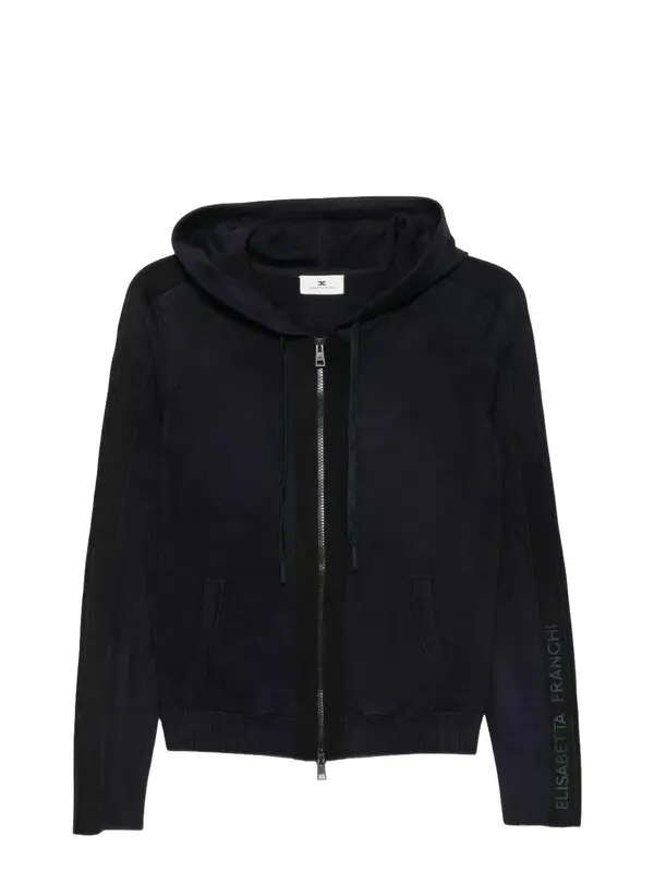 Elisabetta Franchi Zip-up Drawstring Hoodie - Blue