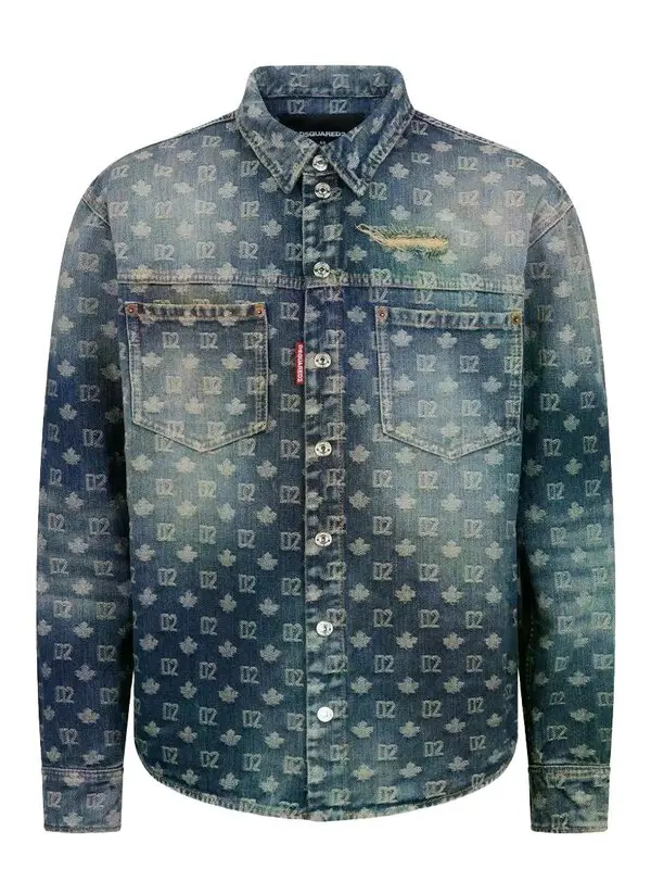 Dsquared2 Monogram Denim Carpenter Shirt - Blue