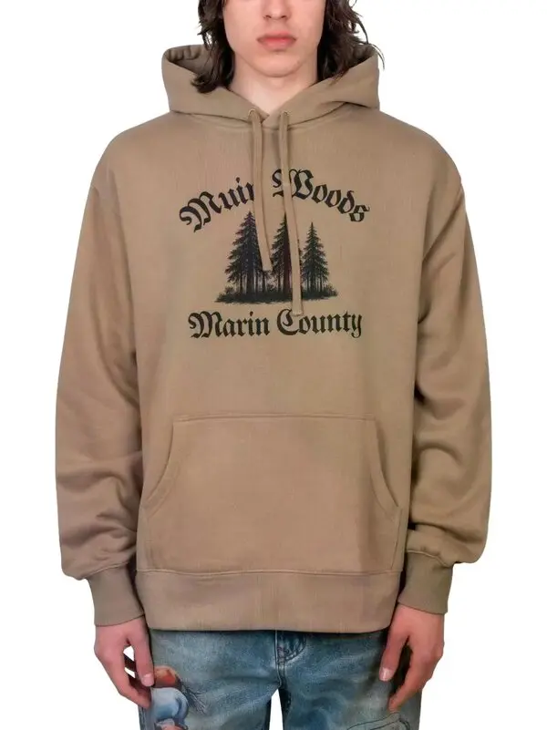AFIELD OUT Graphic Print Hoodie - Brown