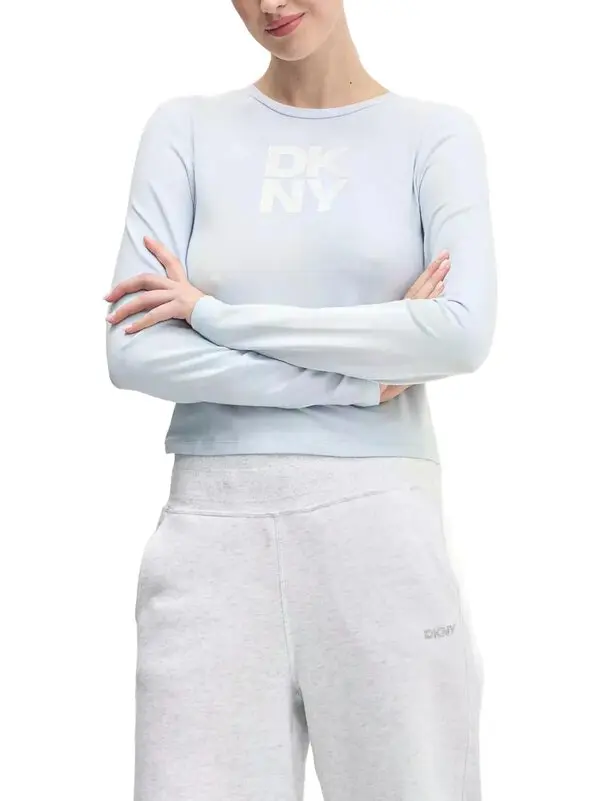 Dkny Logo Print Long Sleeve T-shirt - Blue