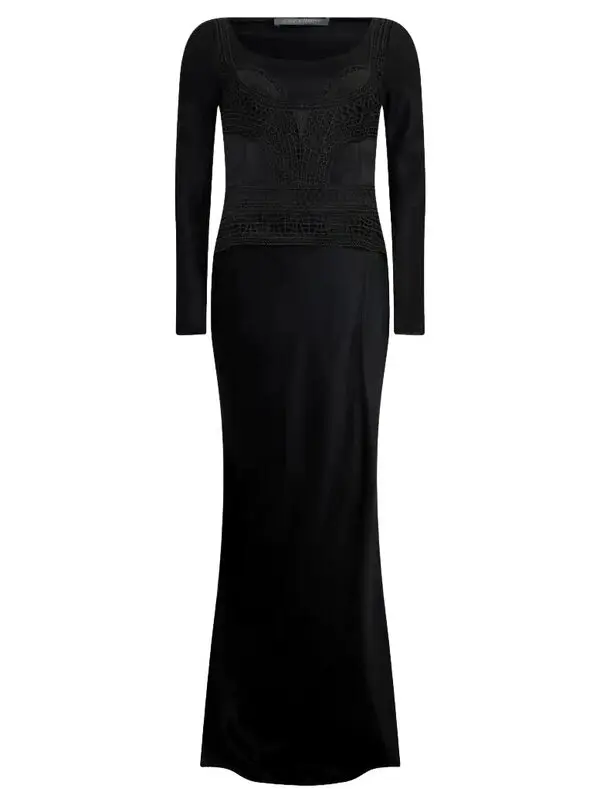 Alberta Ferretti Long-sleeved Maxi Dress - Black