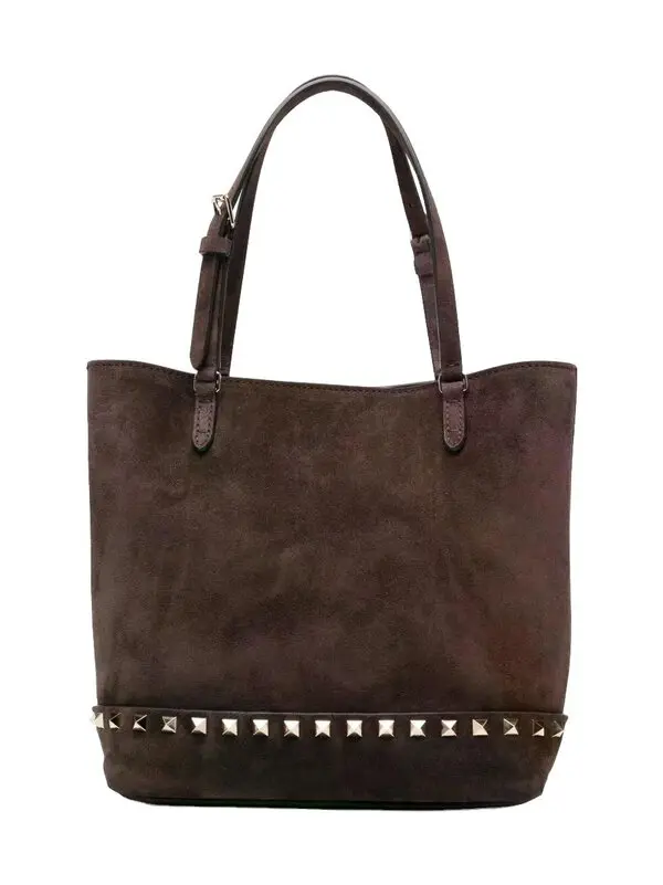 Valentino Garavani Rockstud Suede Tote Bag - Brown