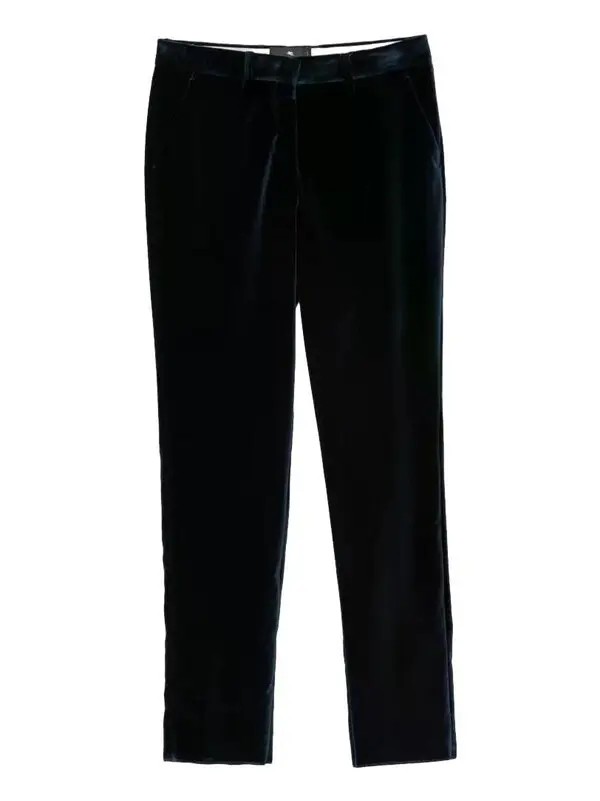 Etro Teal Velvet Tailored Trousers - Blue