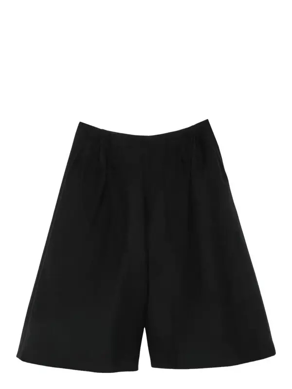 THE ROW Fauna Pleated Wool Twill Tailored Shorts - Black